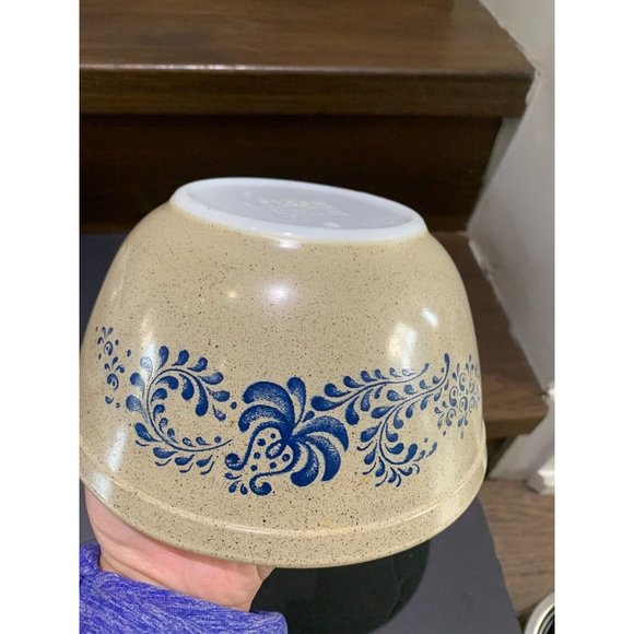 Pyrex | Kitchen | Vintage Pyrex Homestead Speckled Tan Blue Mixing ...